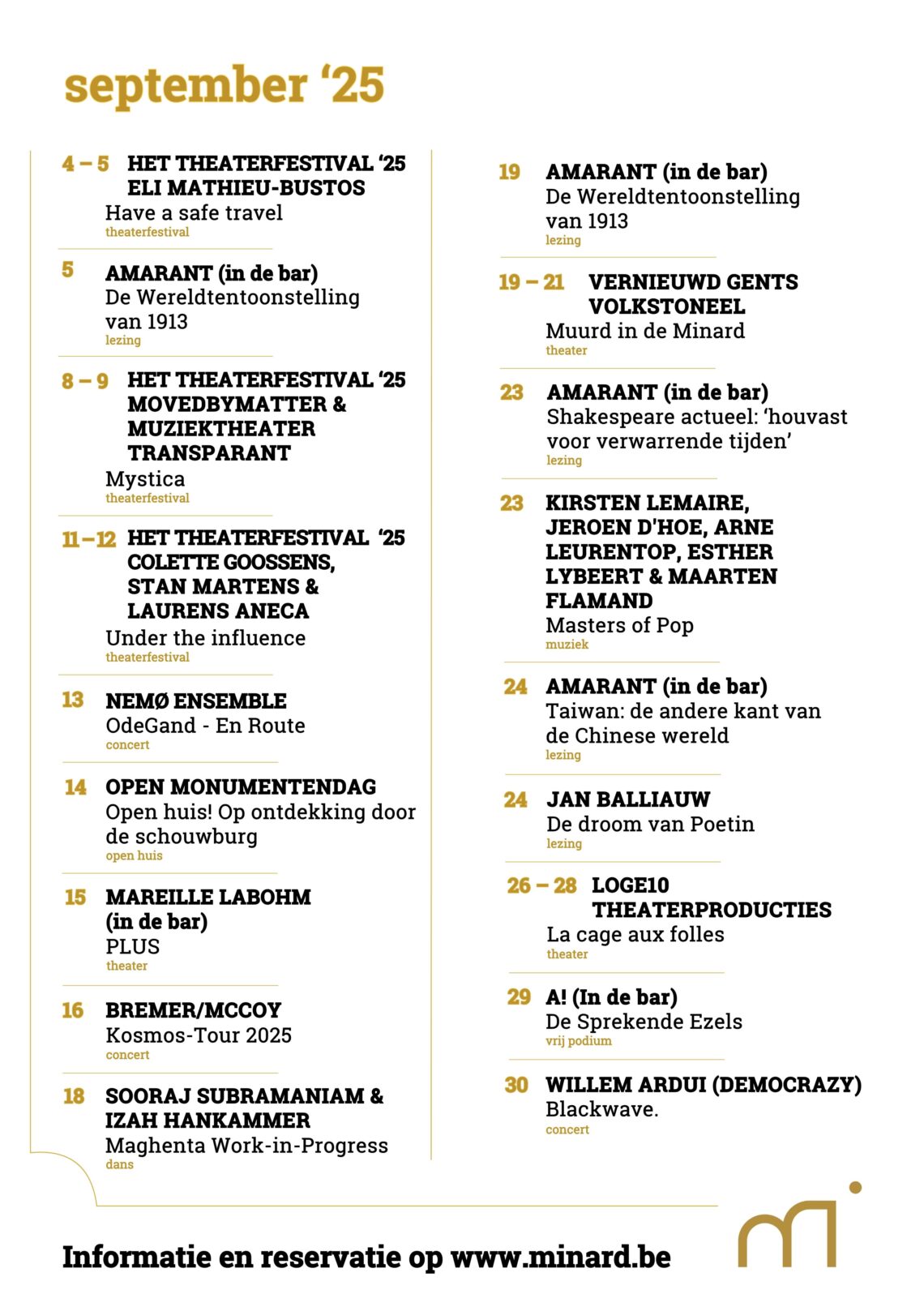 NIEUWSBRIEF SEPTEMBER – Minard